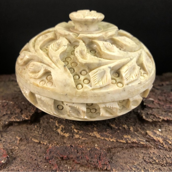 Source Unknown | Other | Beautiful Carved Soapstone Trinket Box | Poshmark